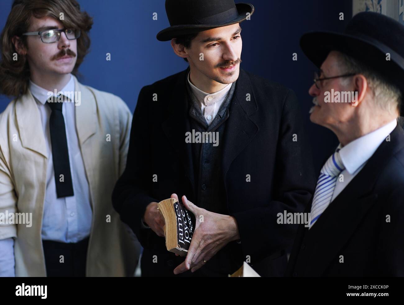 People attend the Bloomsday Breakfast at Belvedere College in Dublin ...