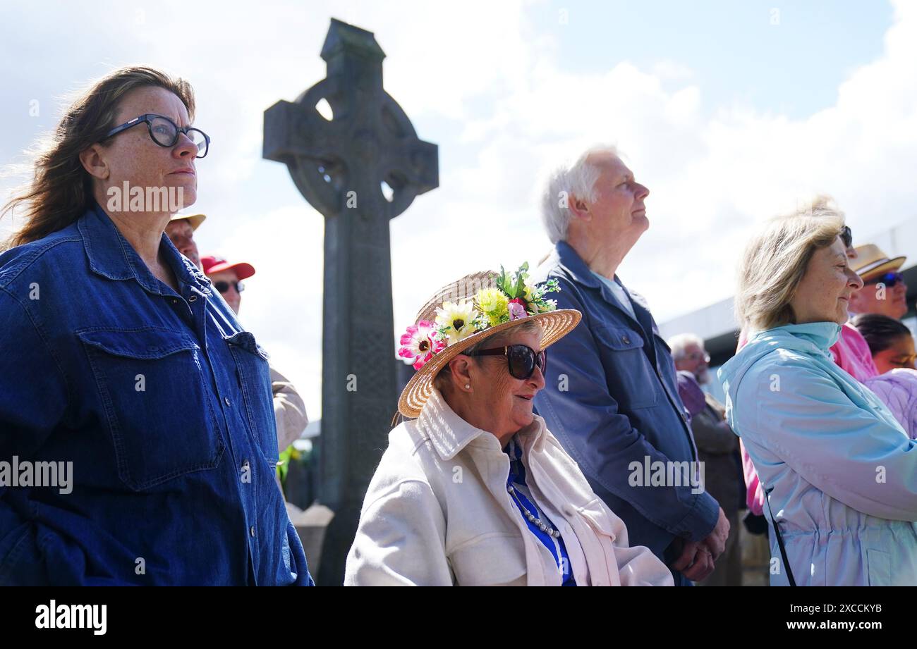 People watch the 'Joycestagers' perform their reenactment from the ...