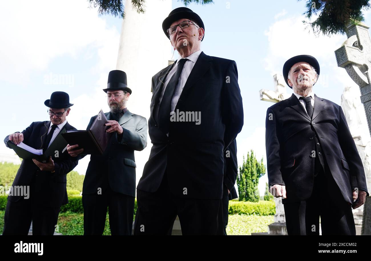 Members of the 'Joycestagers' prepare for their reenactment from the ...
