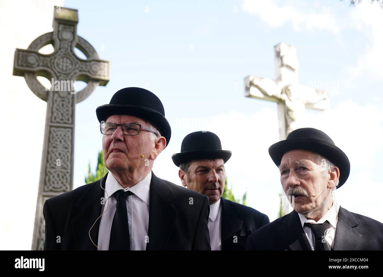 Members of the 'Joycestagers' prepare for their reenactment from the ...