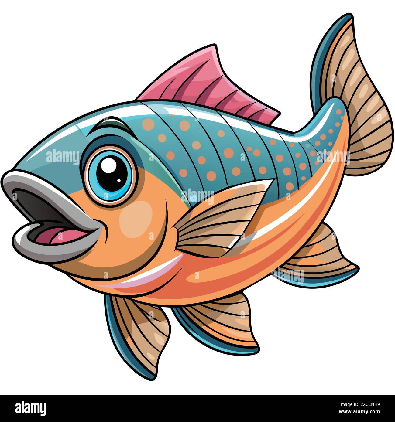 Atlantic Wolffish fish dancing vector kawaii. AI generated image ...