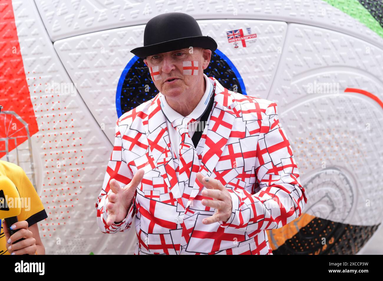 England fan Terry Rose in Heinrich-Konig-Platz in Gelsenkirchen ahead ...