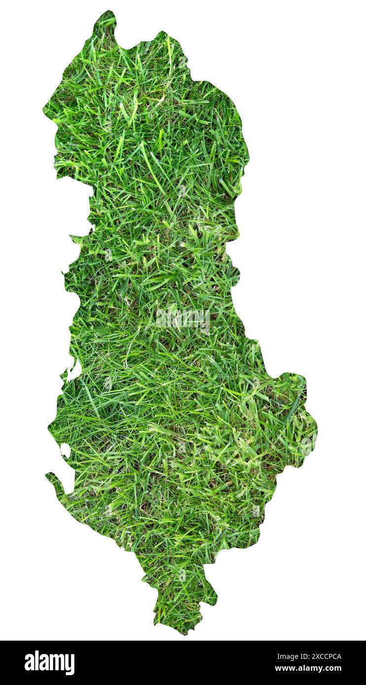 Map of Albania showing the country with a lawn soccer field from grass ...