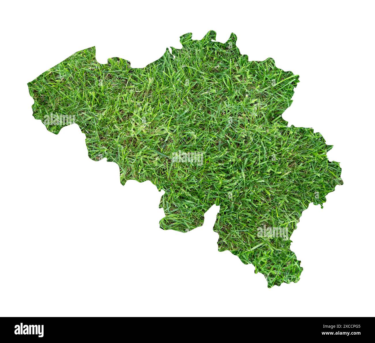 Map of Belgium showing the country with a lawn soccer field from grass ...