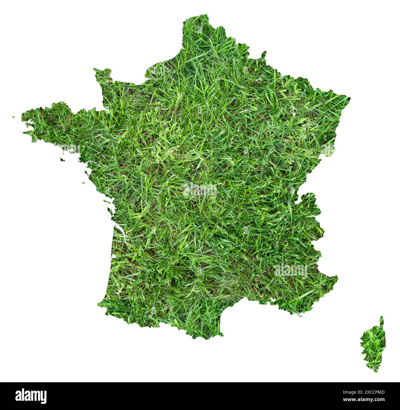 Map of France showing the country with a lawn soccer field from grass ...