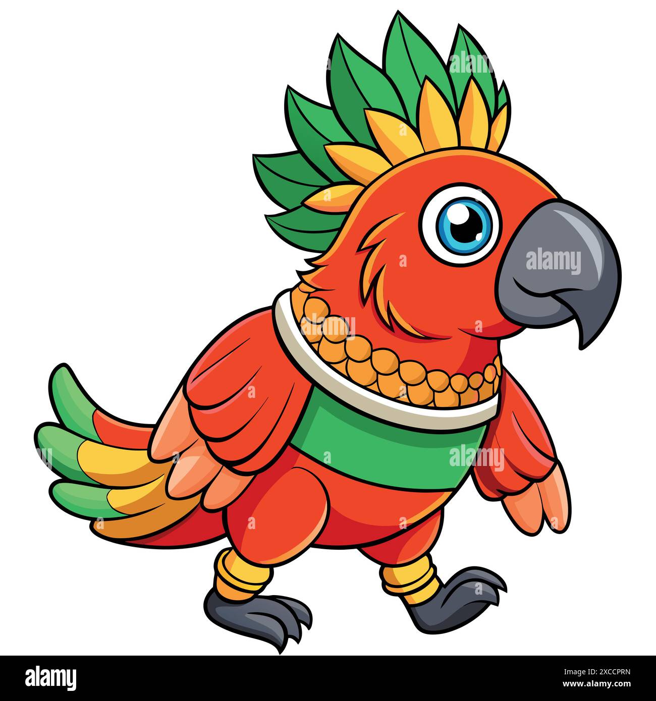 Australian King Parrot walks vector kawaii. AI generated image. Clipart ...