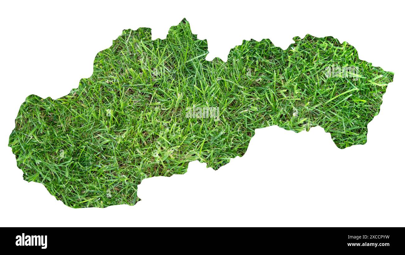 Map of Slovakia showing the country with a lawn soccer field from grass ...