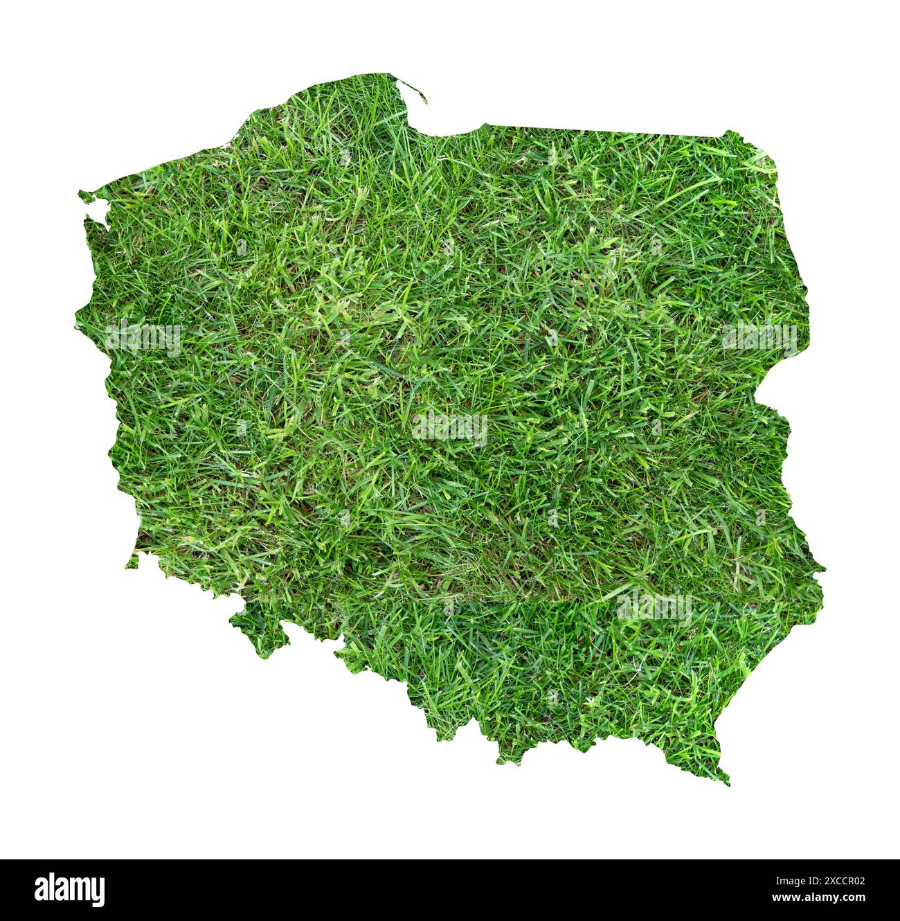Map of Poland showing the country with a lawn soccer field from grass ...