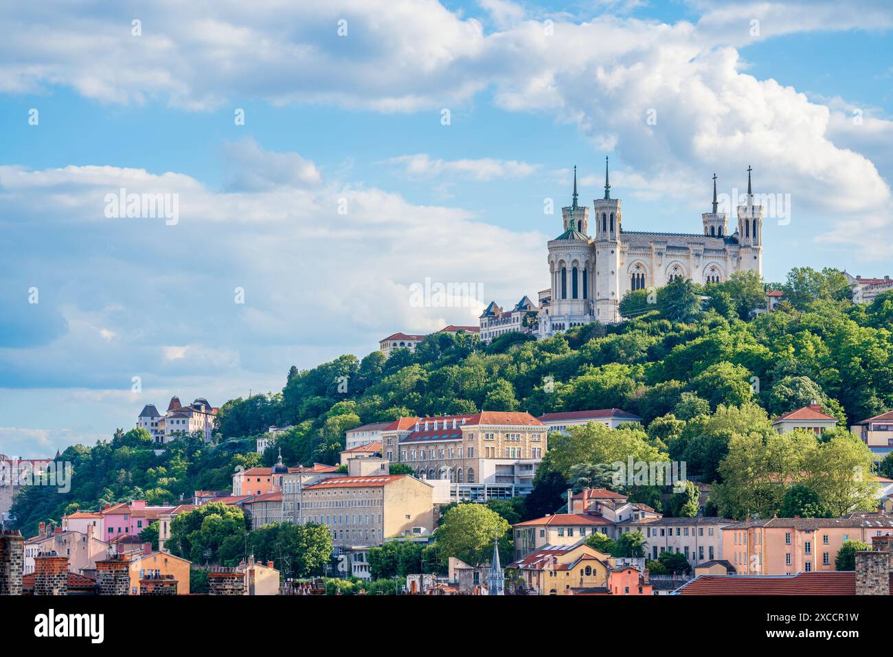 Basilica of Notre Dame of Fourvière, Landmark in Lyon, France Stock ...