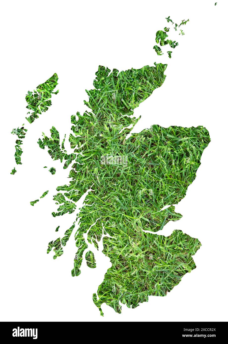 Map of Scotland showing the country with a lawn soccer field from grass ...