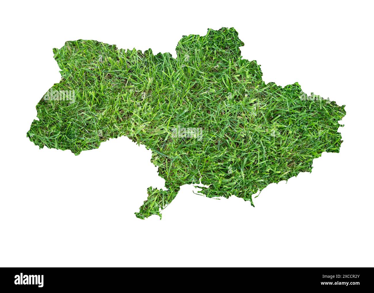 Map of Ukraine showing the country with a lawn soccer field from grass ...