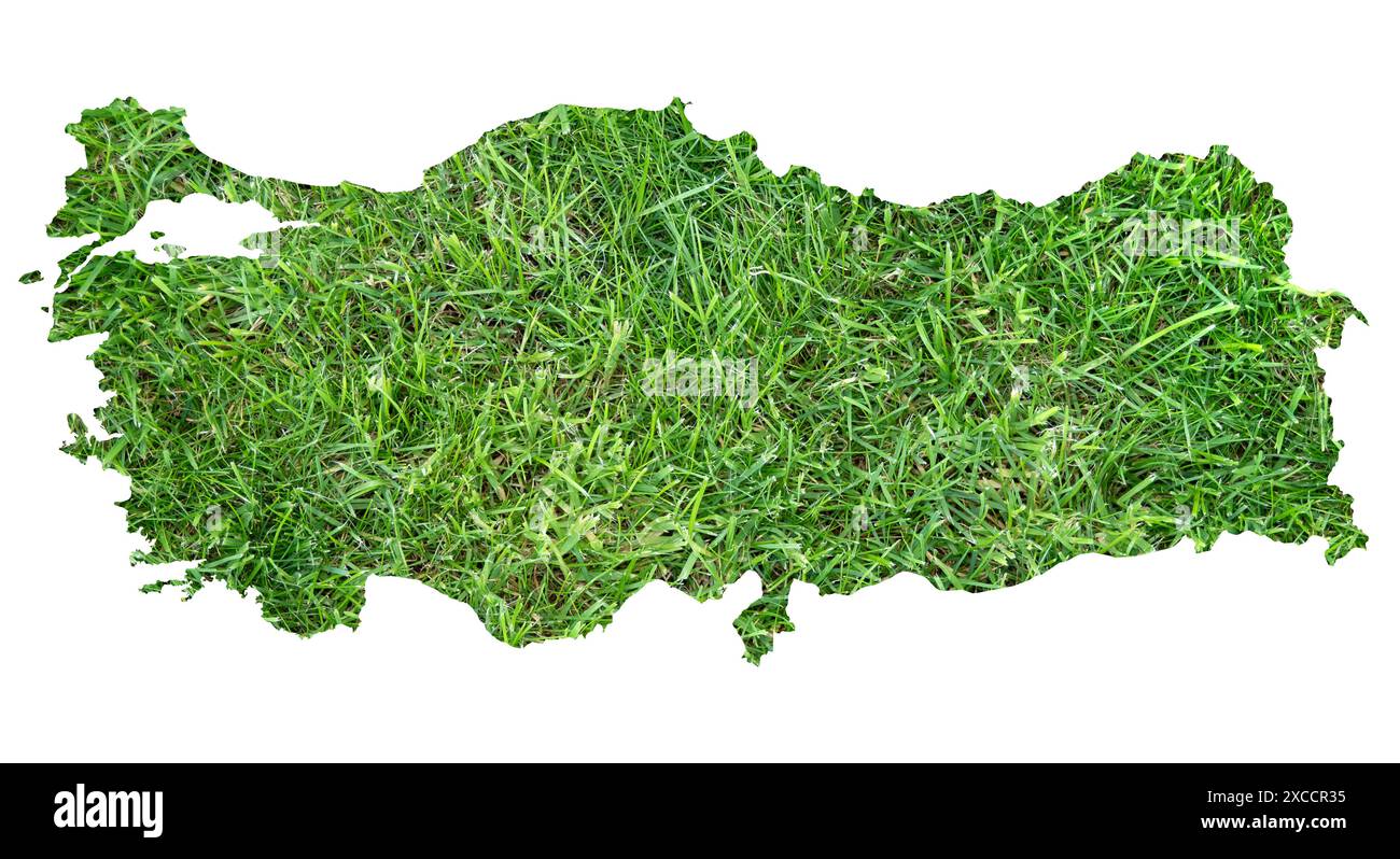 Map of Turkey showing the country with a lawn soccer field from grass ...
