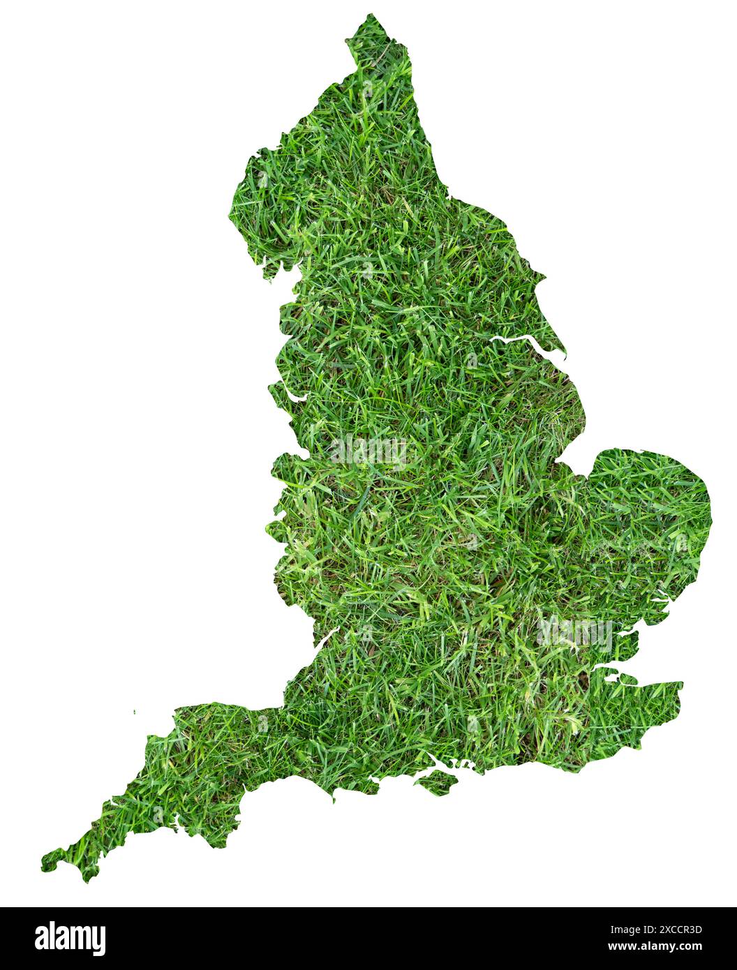 Map of England showing the country with a lawn soccer field from grass ...