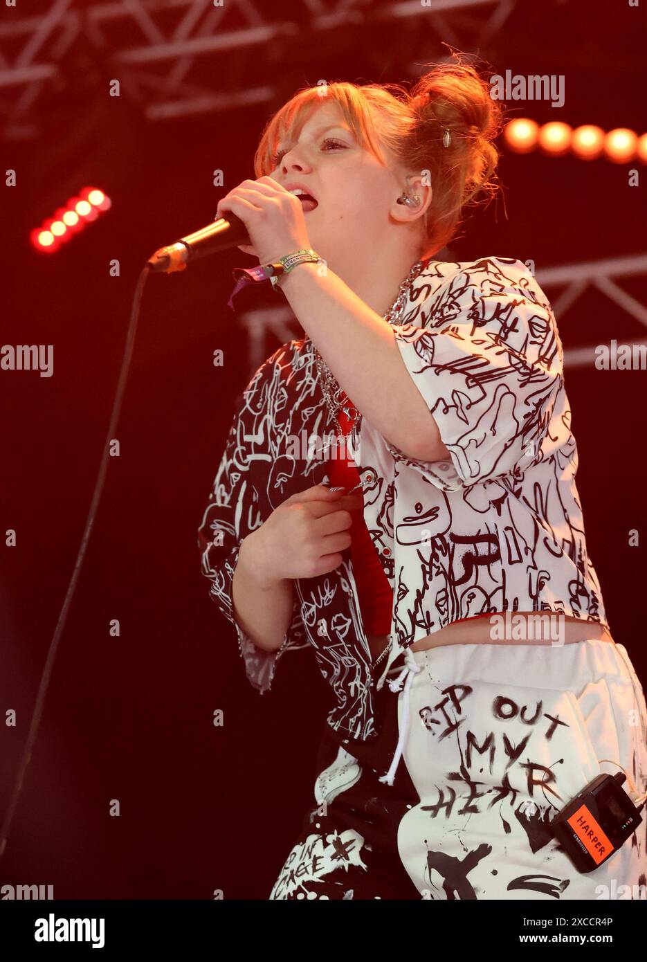 Leicestershire, UK. Saturday June 16, 2024. Harper performs on the Dogtooth Stage at the 2024 ...