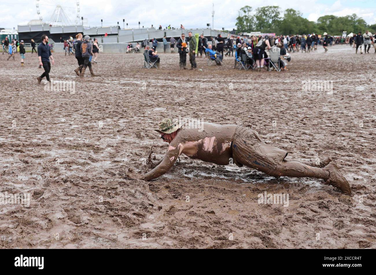 Leicestershire, UK. Saturday June 16, 2024. Lloyd Gedney from Boston, Lincolnshire has fun in ...