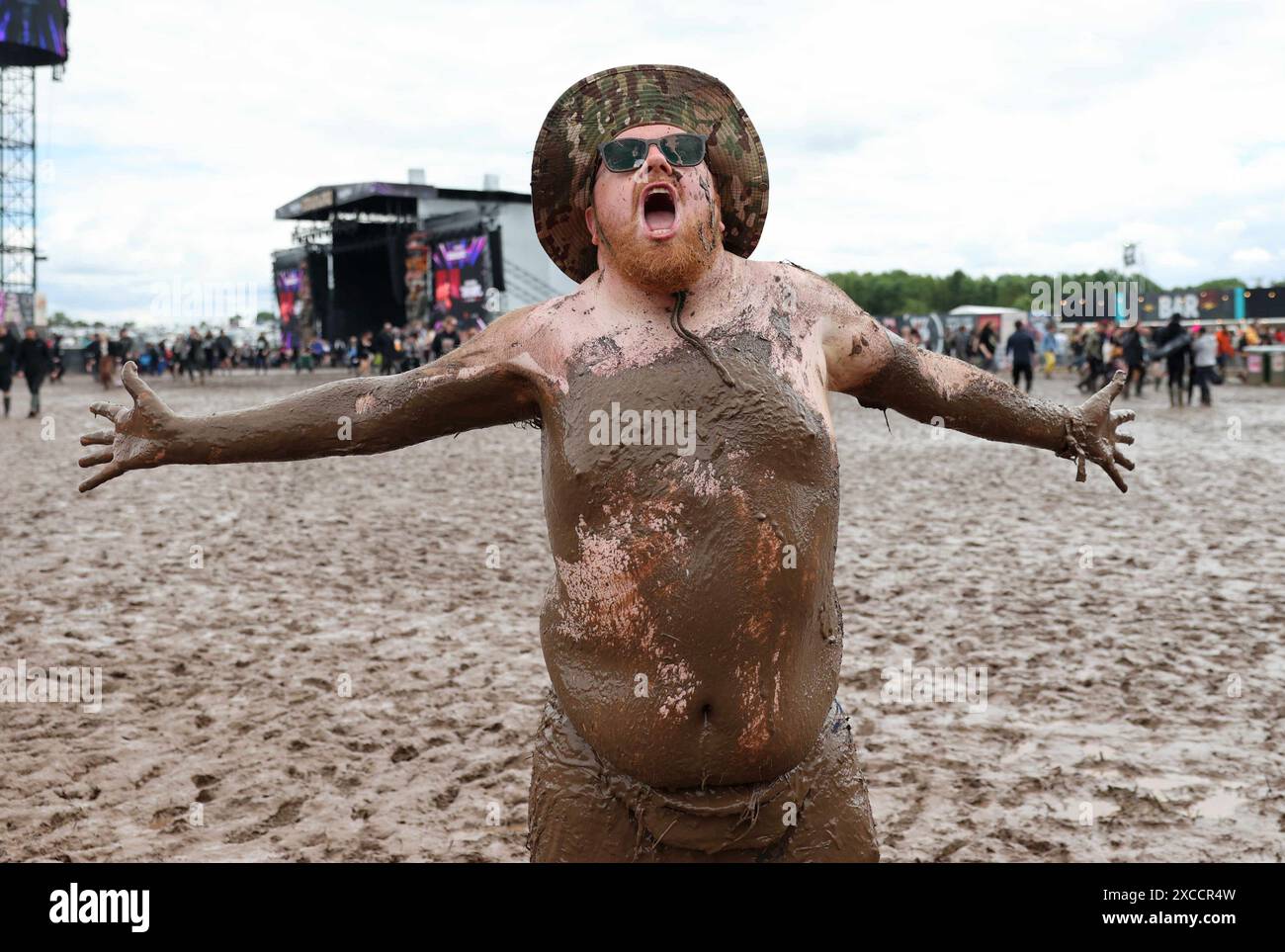 Leicestershire, UK. Saturday June 16, 2024. Lloyd Gedney from Boston, Lincolnshire has fun in ...