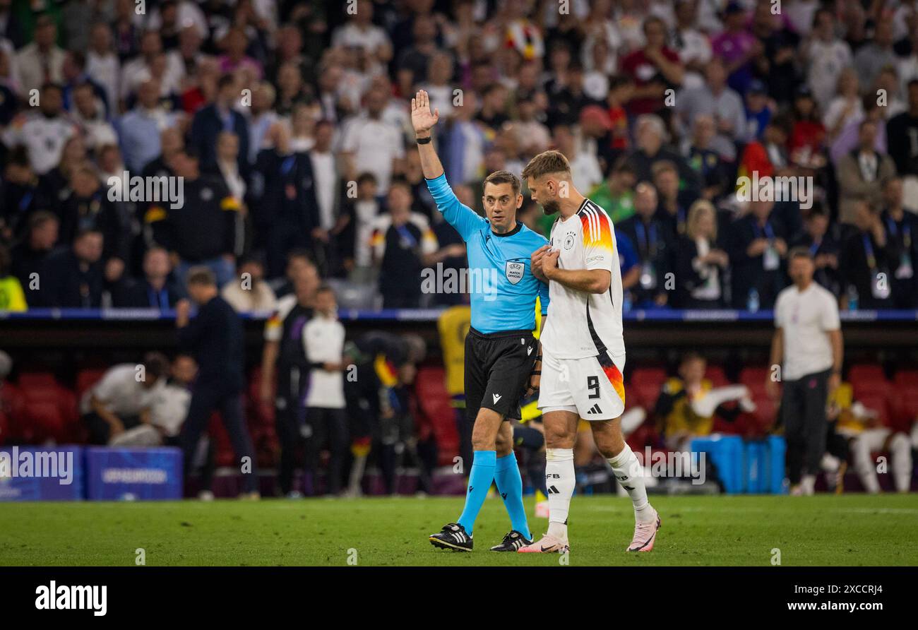 Munich, Germany. 14th Jun 2024. Schiedsrichter Clement Turpin ...