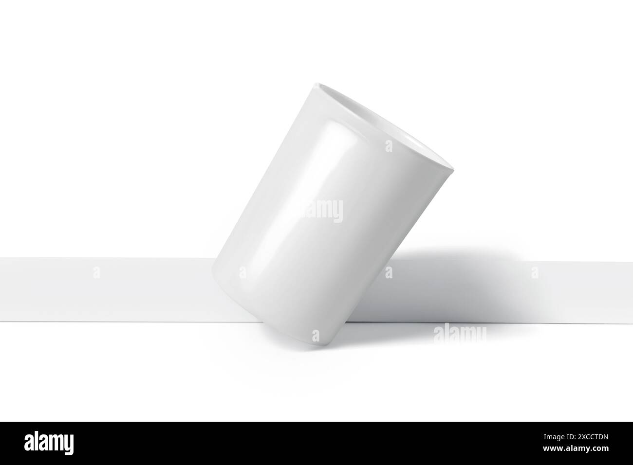 Glass Cup Mockup 3D Rendering Isolated on White Background Stock Photo ...