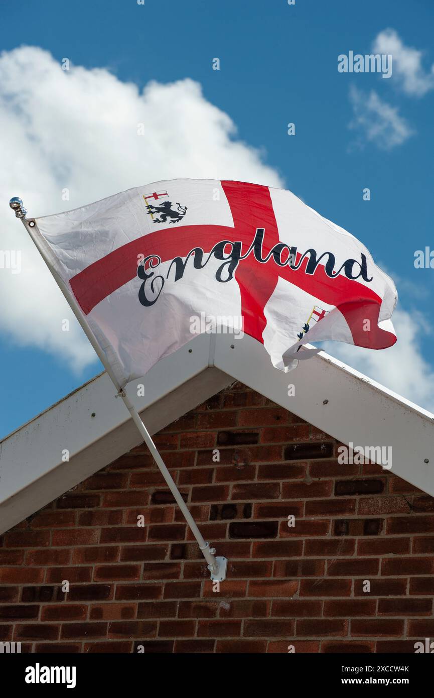 patriotic england flag flying over bungalow ellingham norfolk england ...