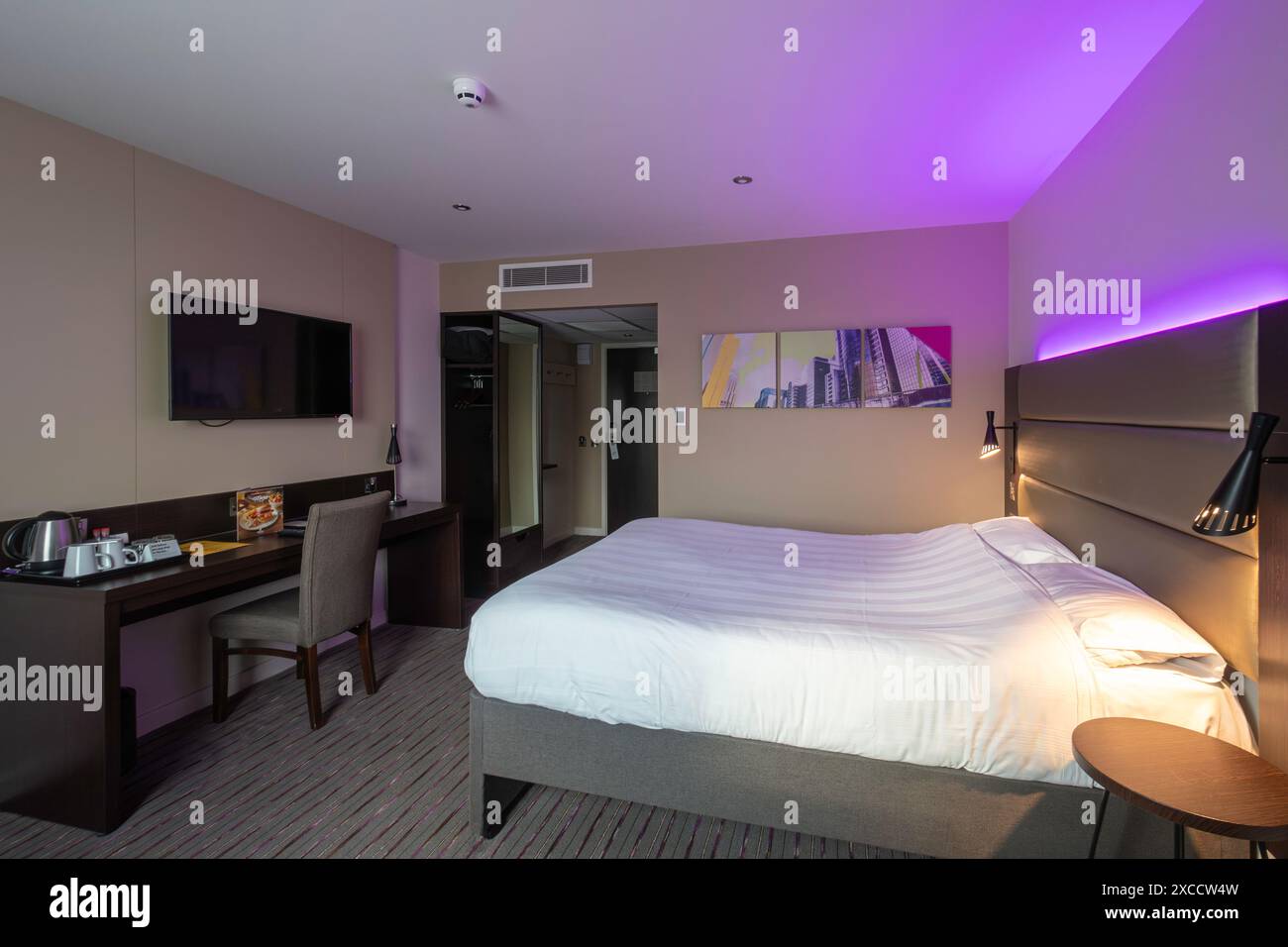 Premier Inn hotel room interior in Pickering, North Yorkshire, England ...