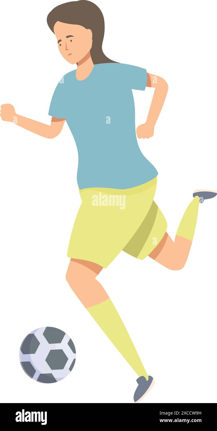 Female athlete is running with a soccer ball hi-res stock photography ...