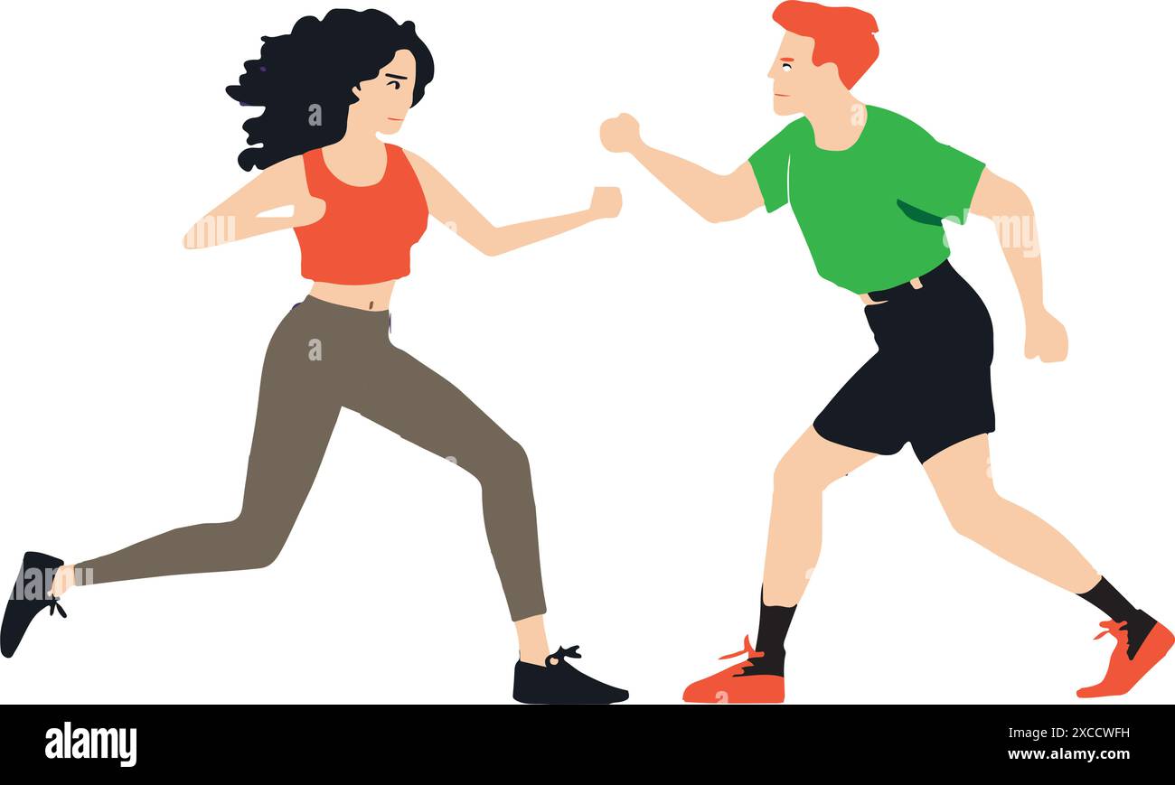 Male female cartoons hi-res stock photography and images - Alamy