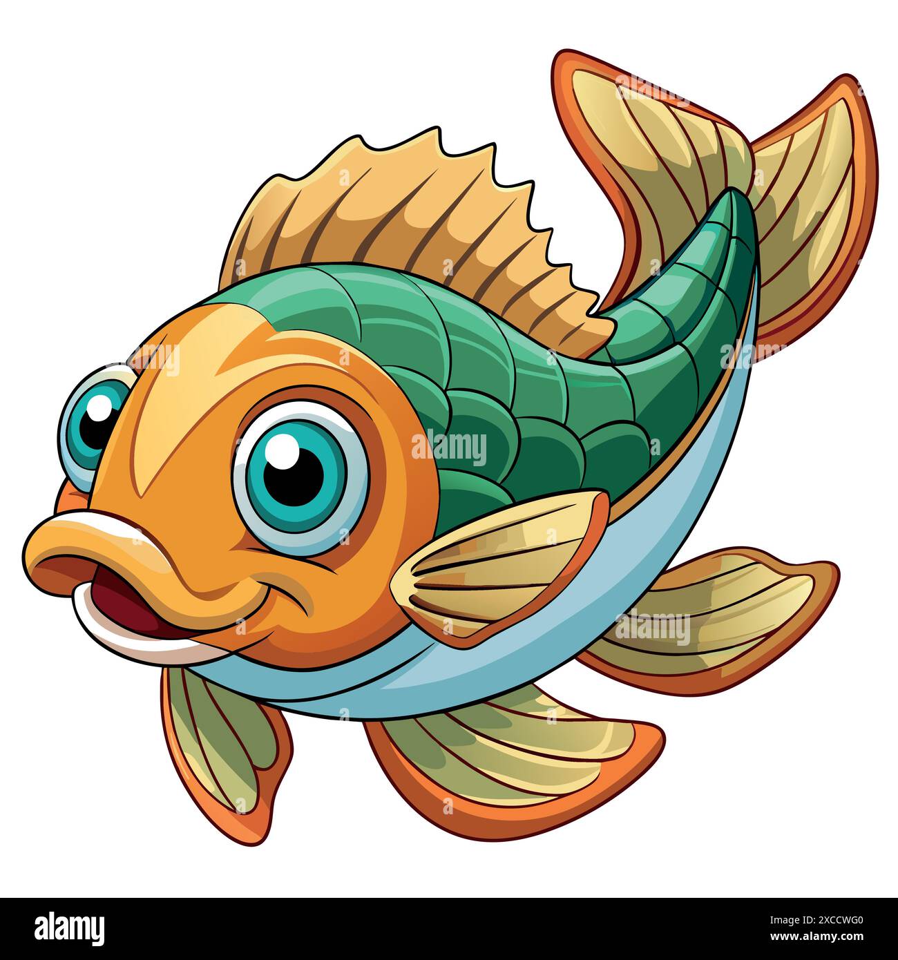 Atlantic Cod fish flies vector kawaii. AI generated image. Clipart ...