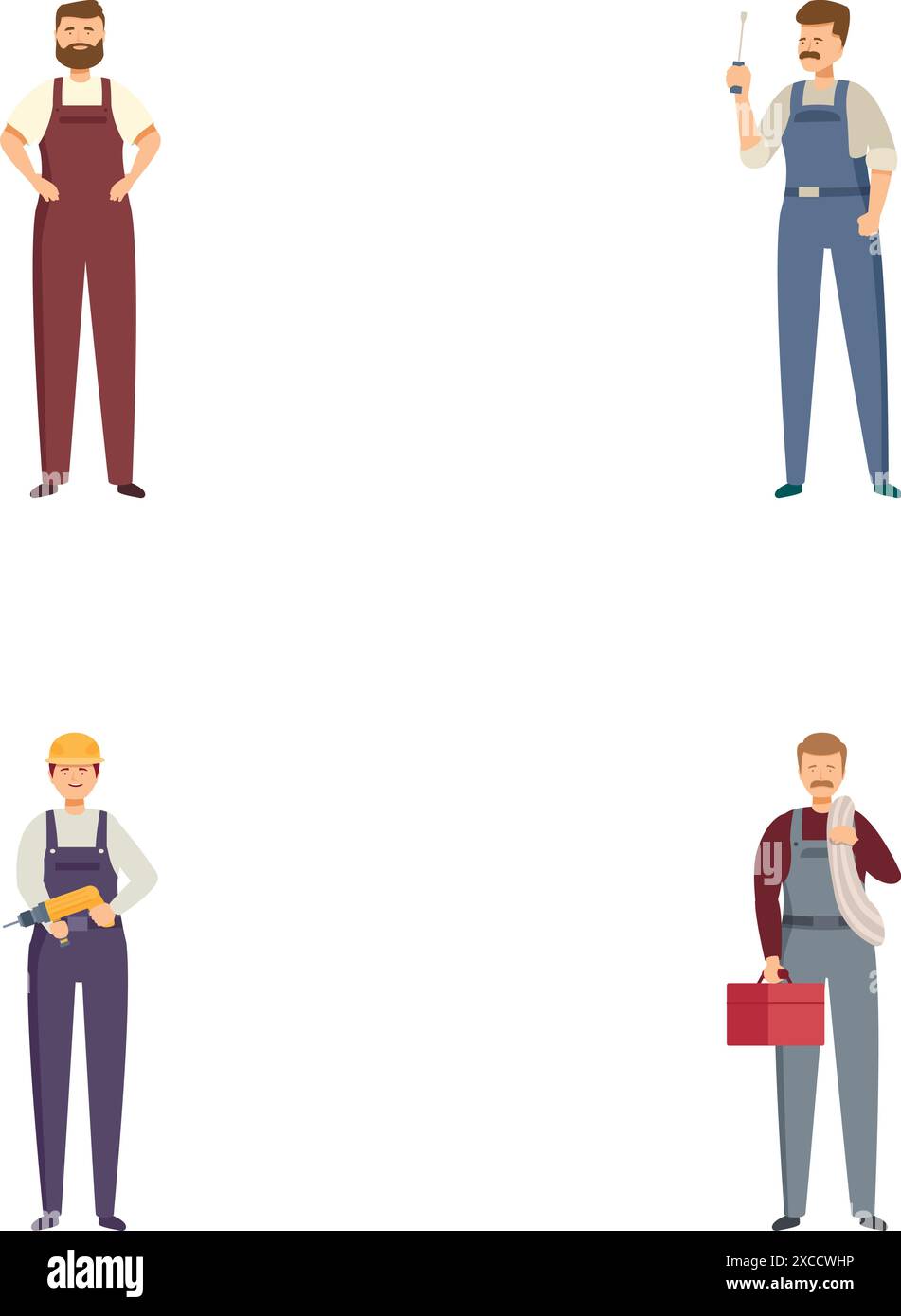 Collection of four male cartoon characters depicted in different ...