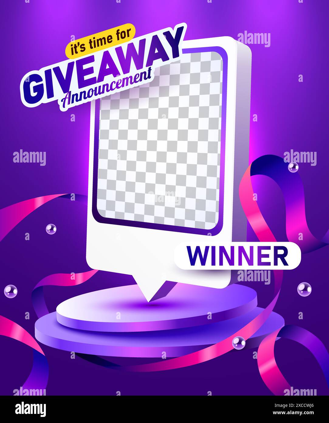 Giveaway winner announcement social media post template. Giveaway ...