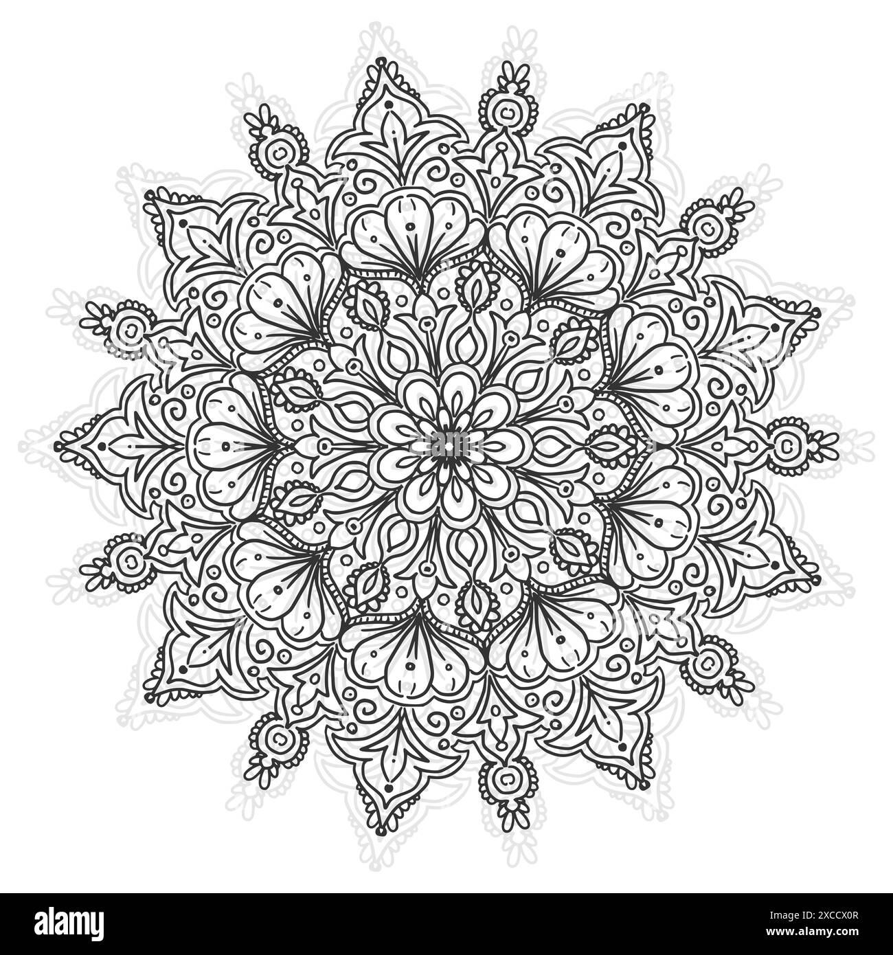 Decorative gray mandala on white background Stock Vector Image & Art ...