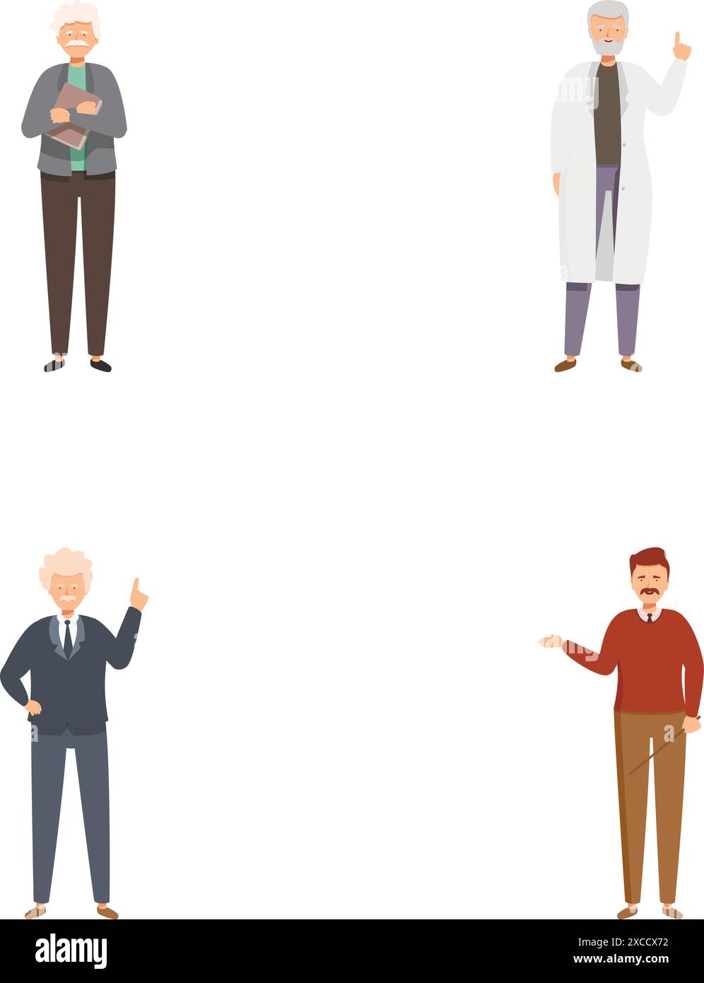 Diverse collection of professional men characters in various ...