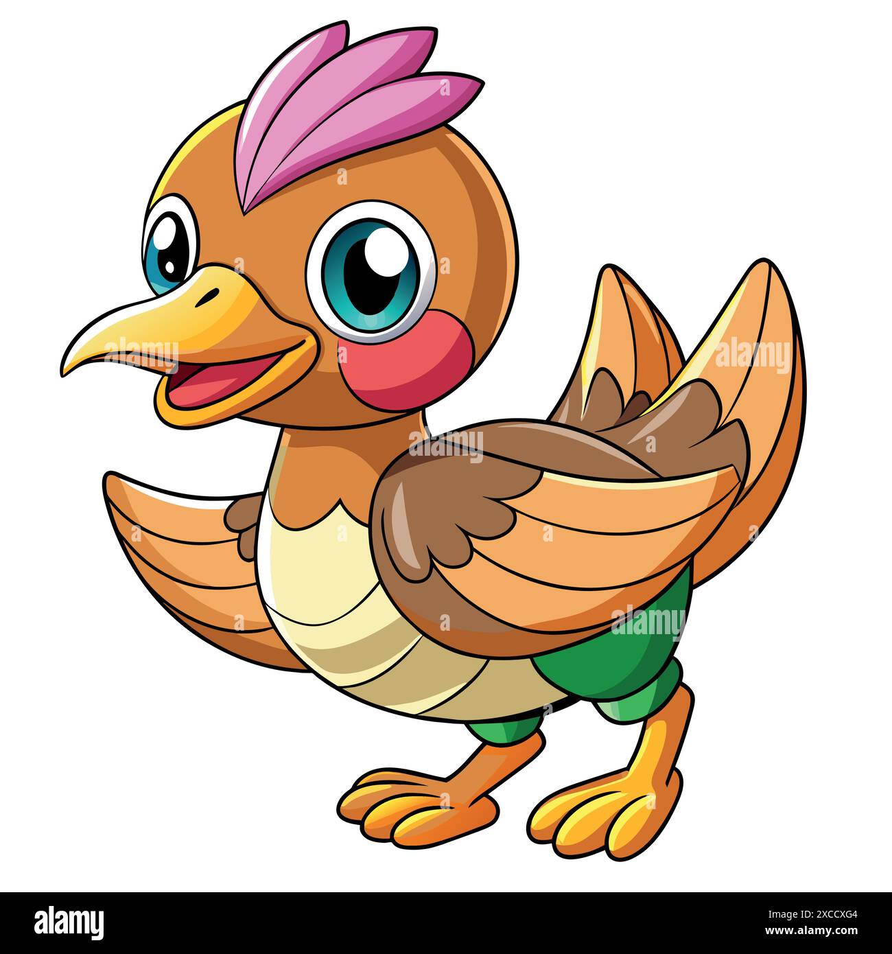 Australasian Grebe bird walks vector kawaii. AI generated image ...