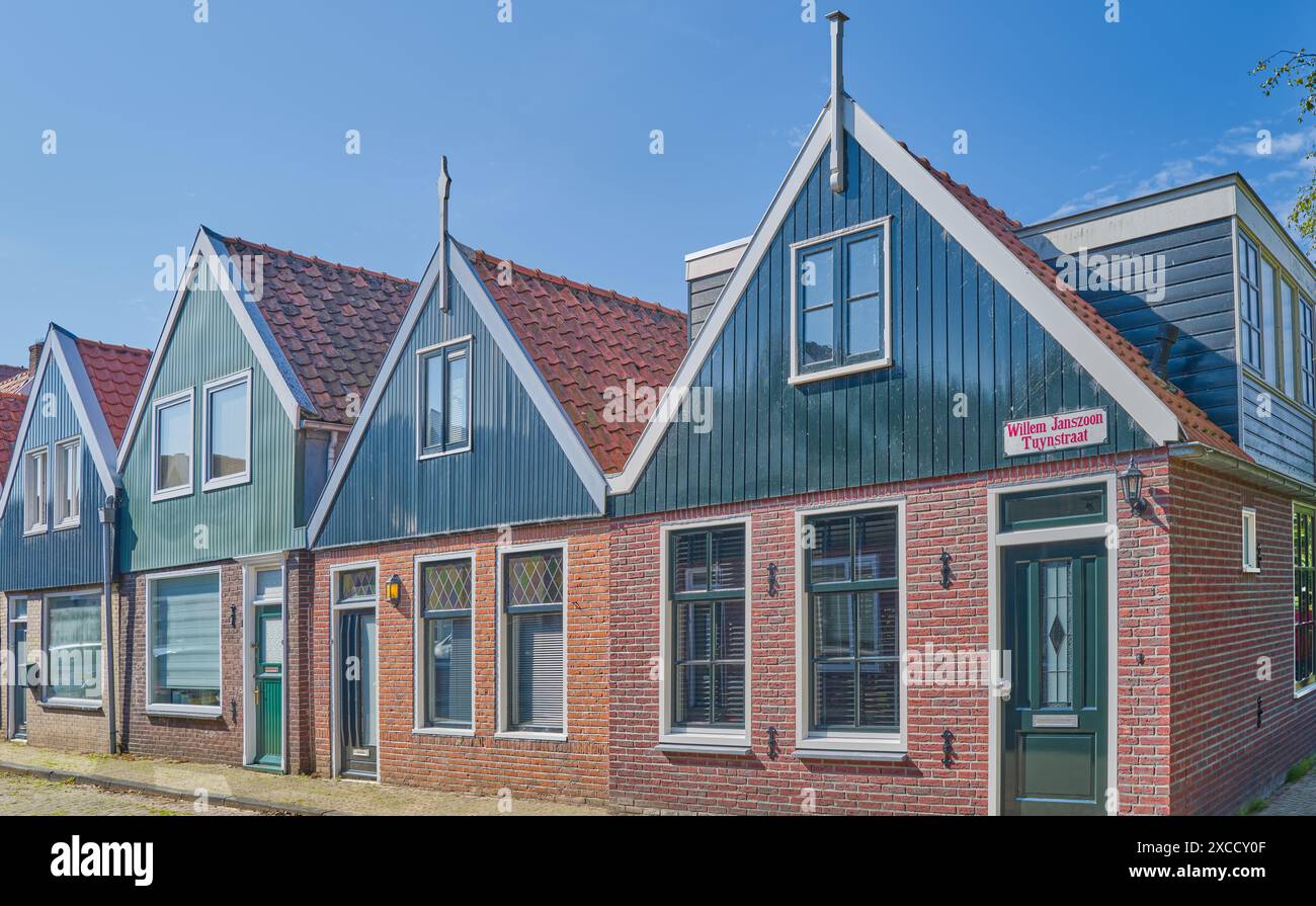 Volendam, Holland, the typical style of the house in the village Stock ...