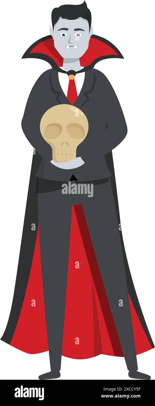 Cartoon vampire character wearing a suit and cape hi-res stock ...