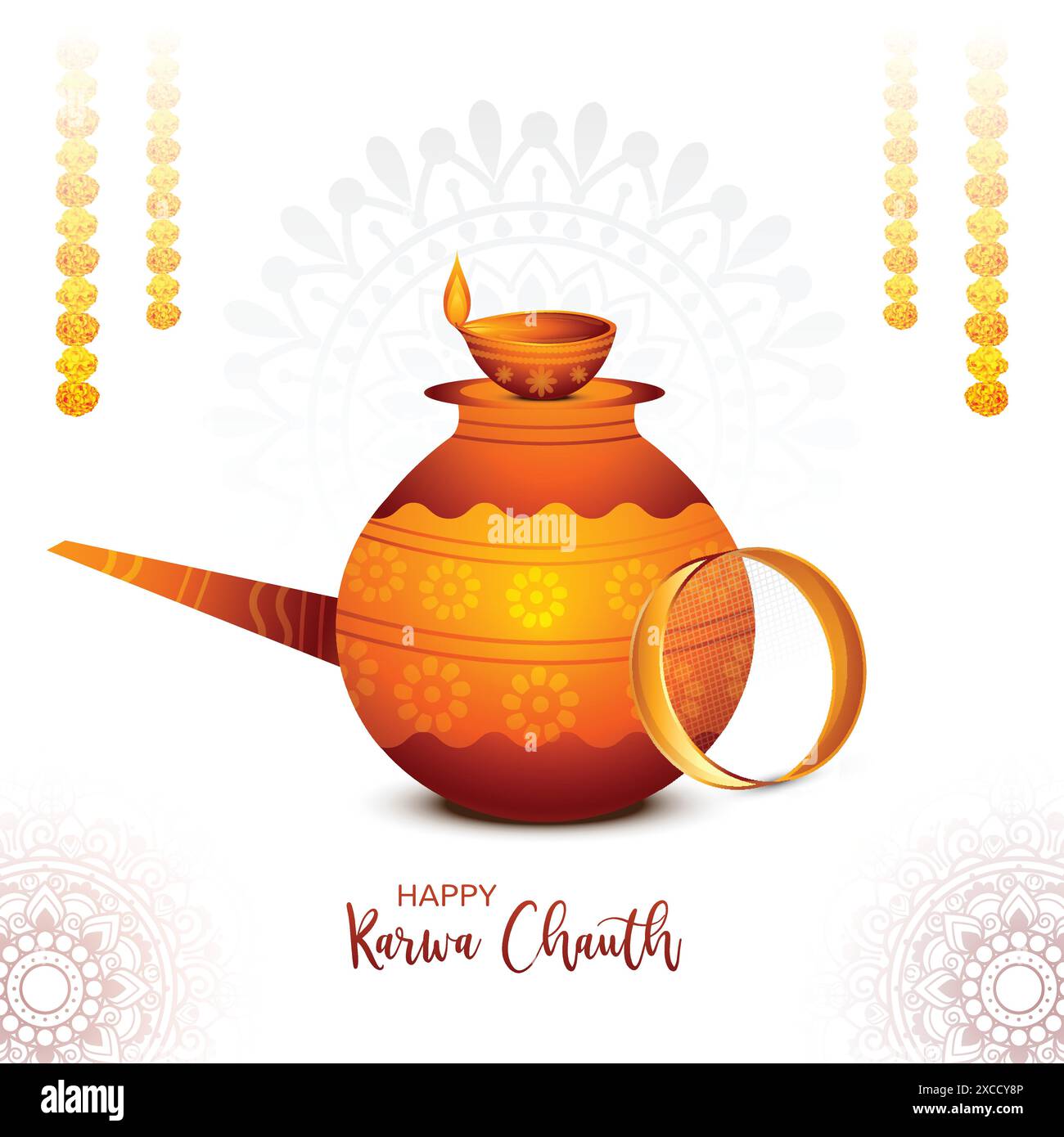 Beautiful indian festival of karwa chauth celebration card background ...