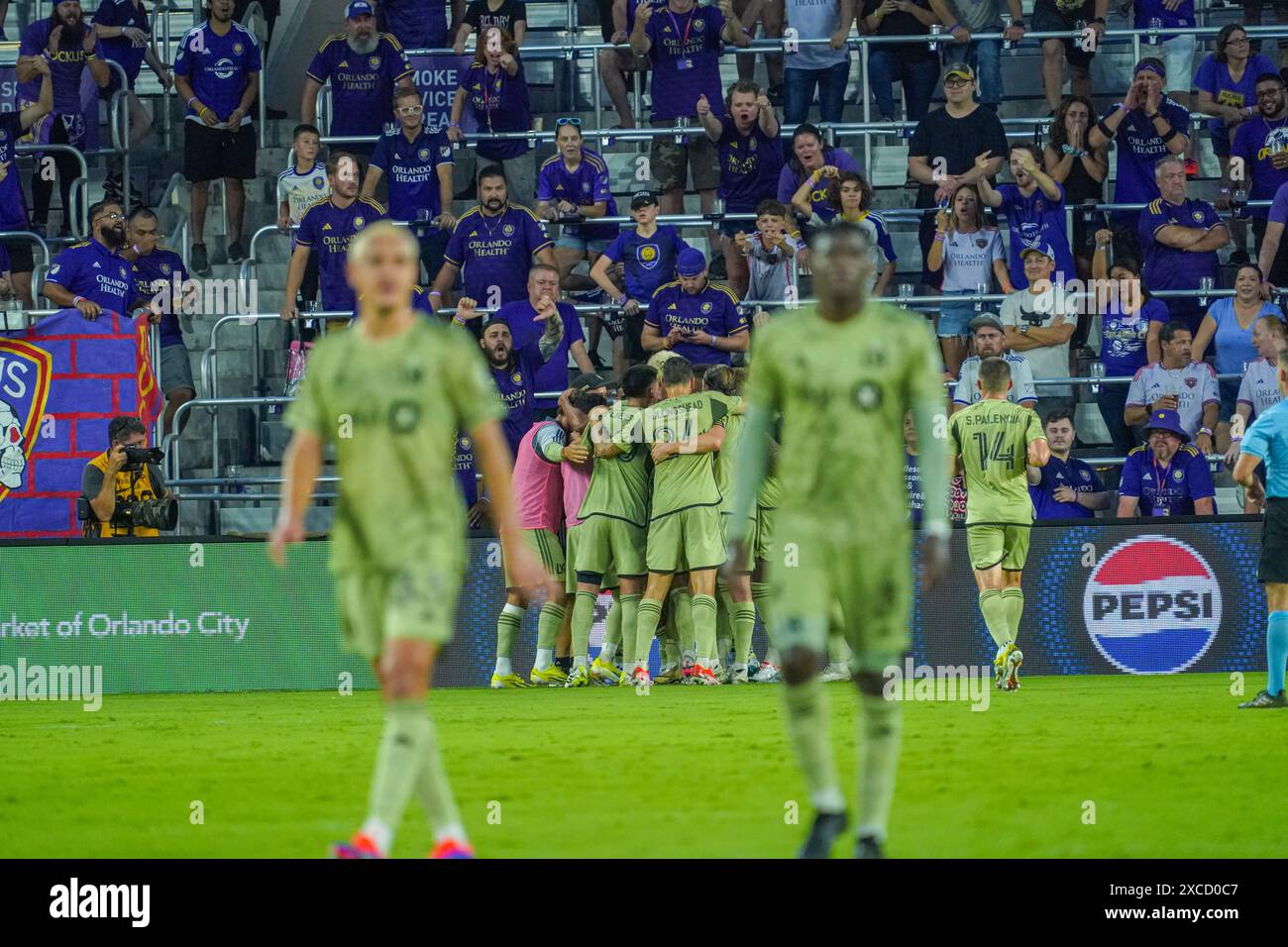 Orlando, Florida, USA, June 15, 2024, LA Galaxy players celebrate after ...