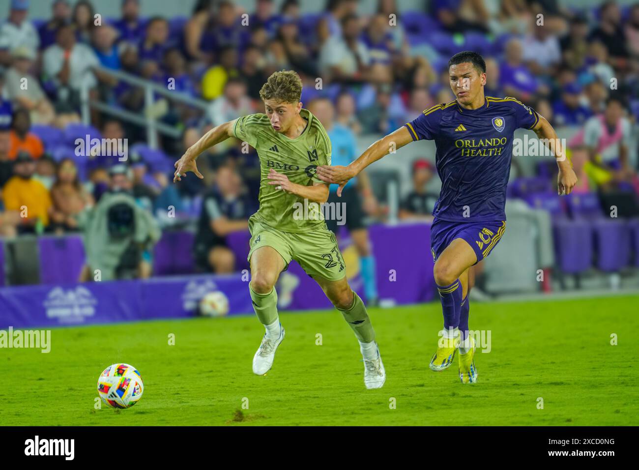 Orlando, Florida, USA, June 15, 2024, LA Galaxy player Nathan Ordaz #27 ...