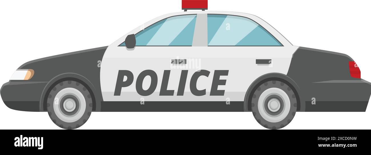 Black and white american police car parked in profile hi-res stock ...