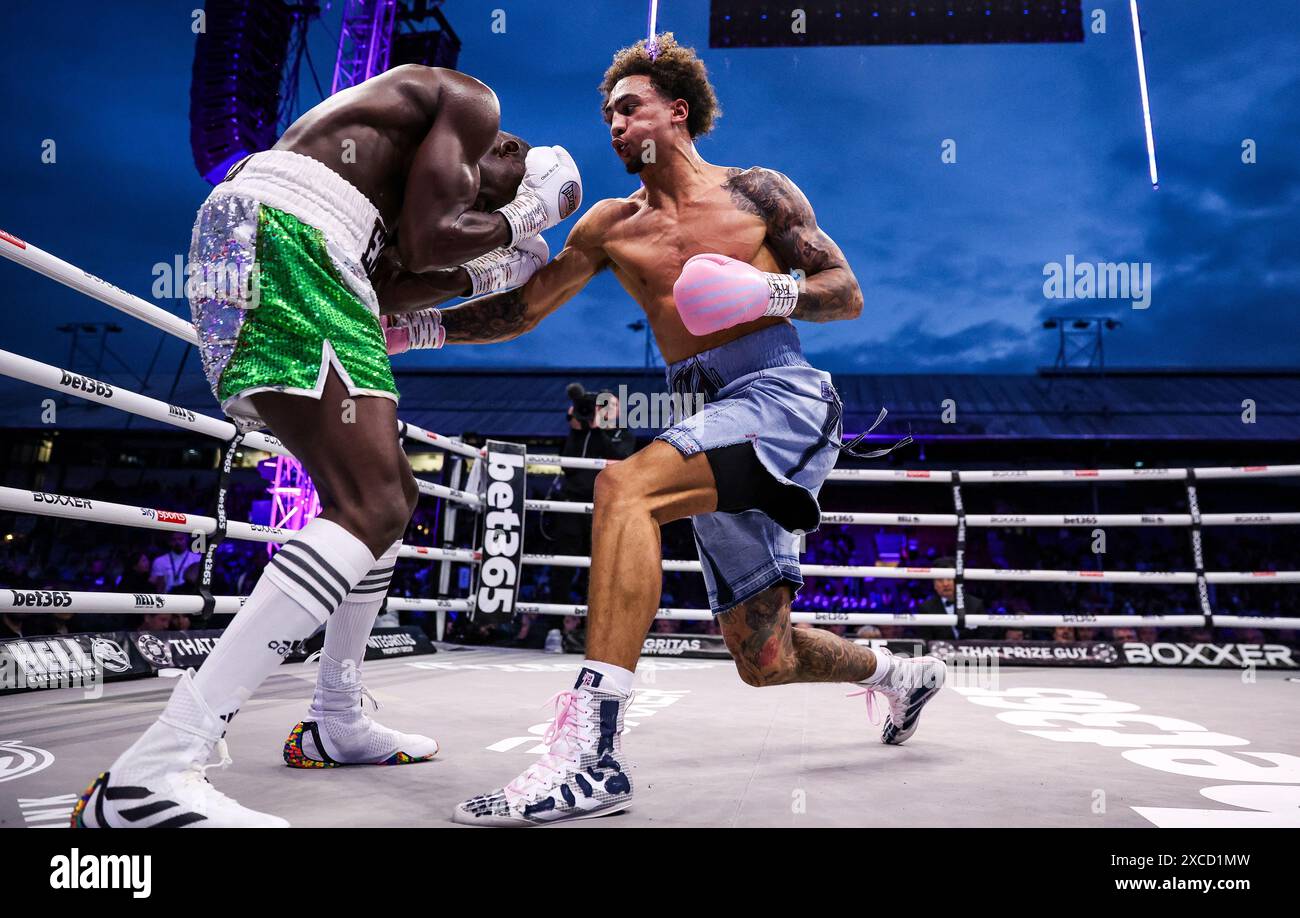 Ben Whittaker (right) and Eworitse Ezra Arenyeka in the vacant IBF ...