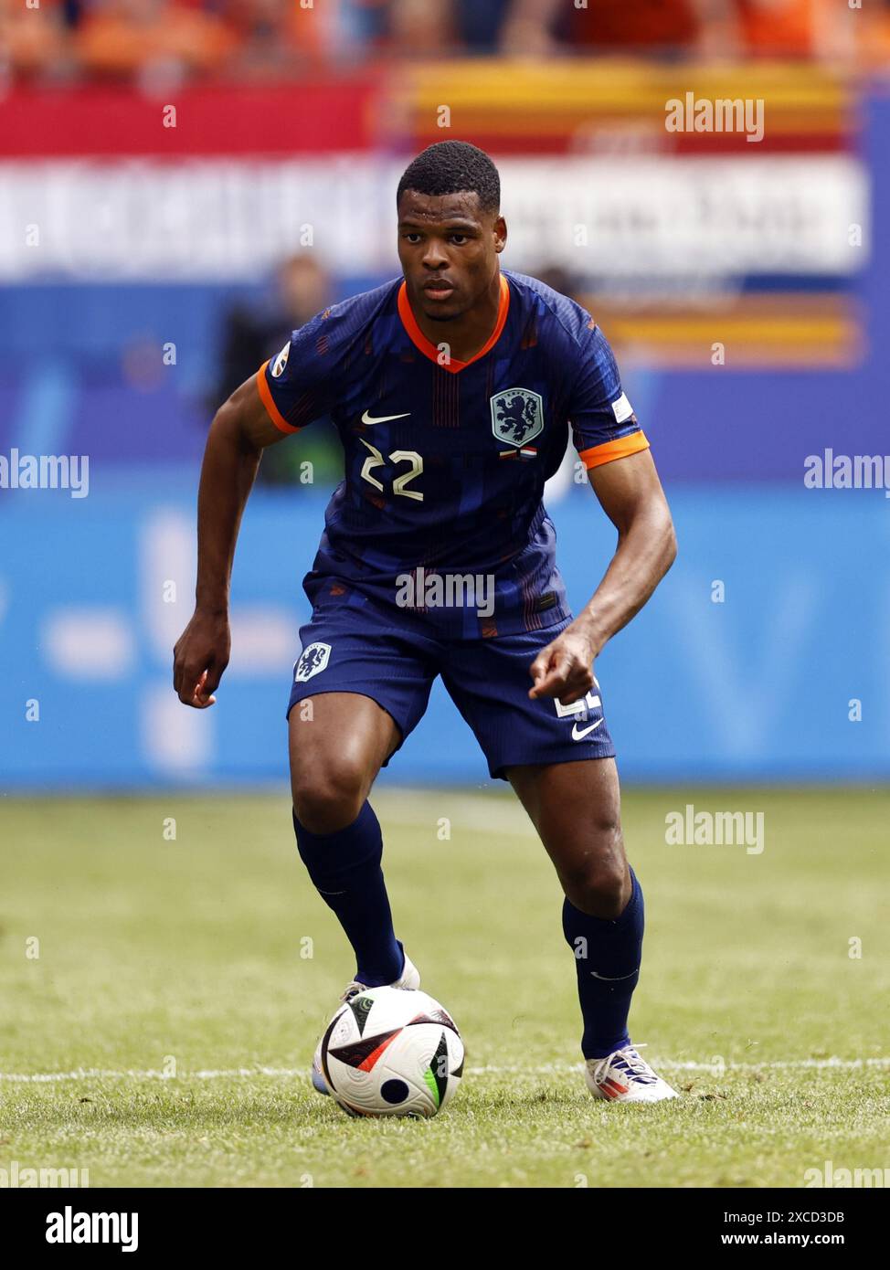 HAMBURG - Denzel Dumfries of Holland during the UEFA EURO 2024 group D ...
