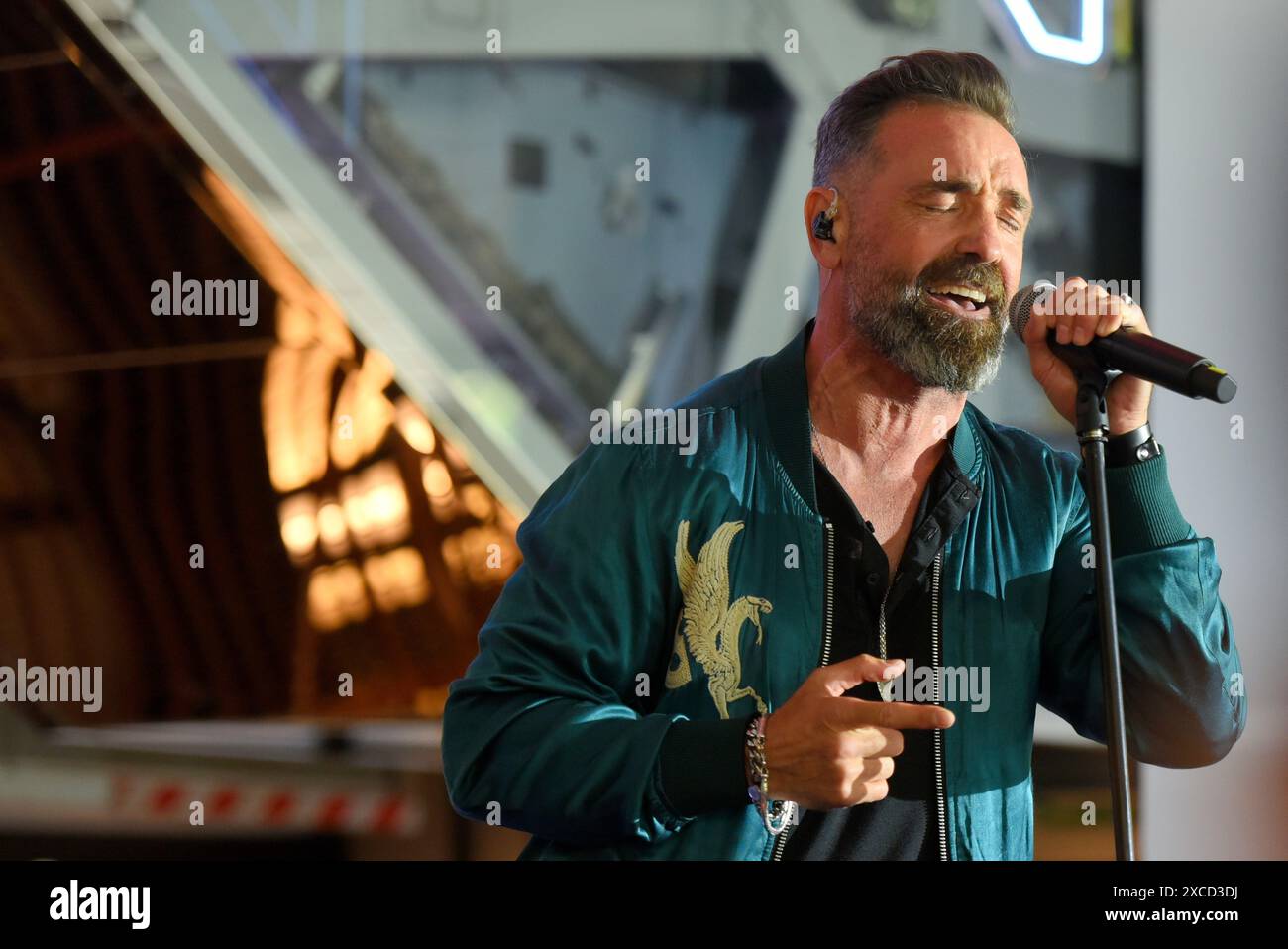 Spanish OBK singer Jordi Sanchez performs at "Casa Seat Fest" in ...