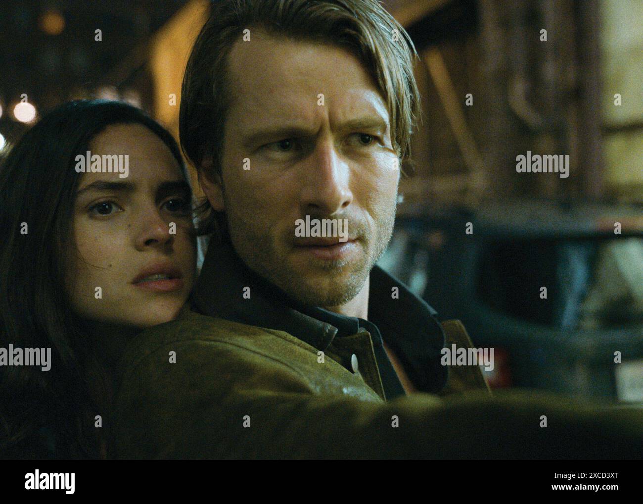 GLEN POWELL and ADRIA ARJONA in HIT MAN (2023), directed by RICHARD ...