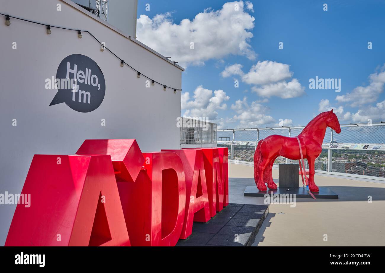 Amsterdam,Holland - August 9, 2023: The playground on the top of the ...