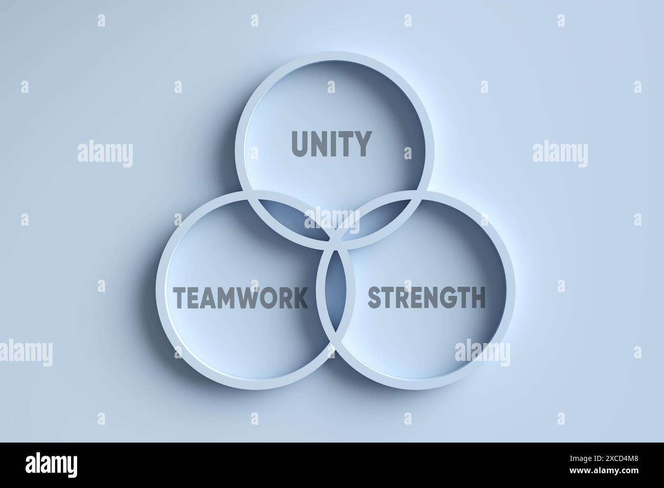 Cooperation, teamwork and success in business. The words unity ...