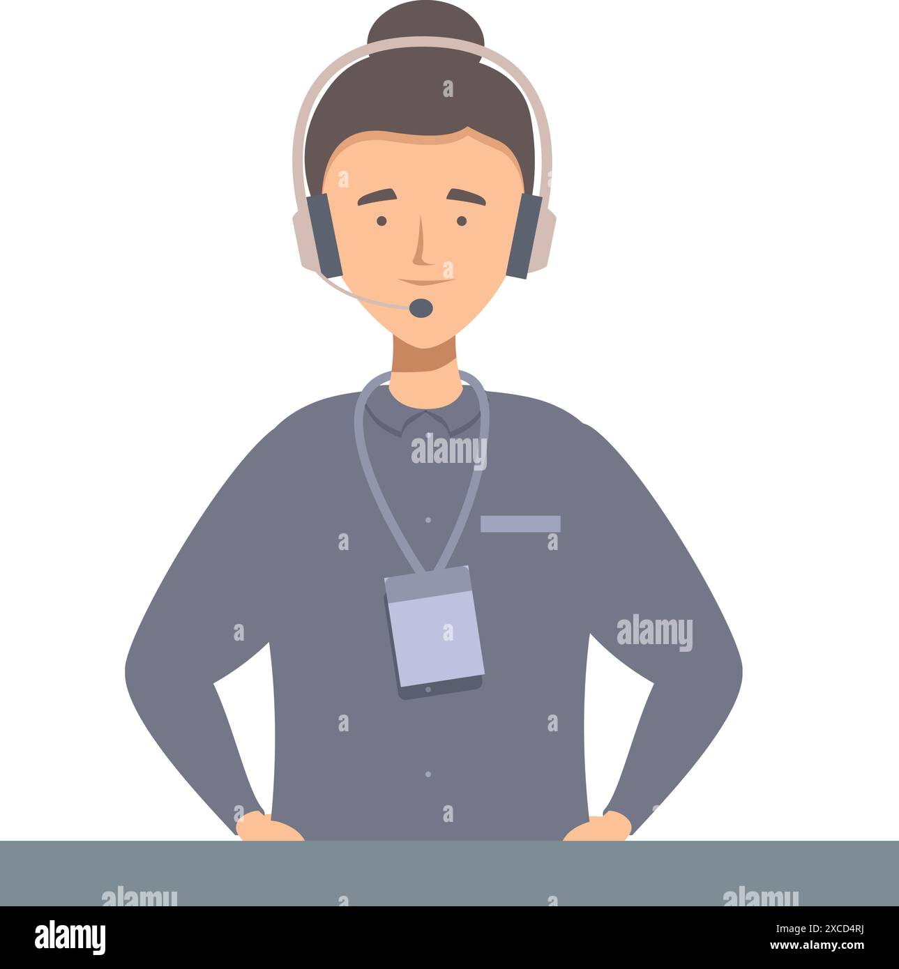 Female waiting for a call Stock Vector Images - Alamy