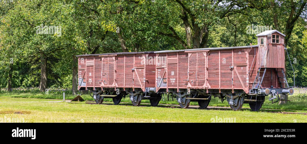 Westerbork, The Netherlands - June 15, 2024: Wagon train to transport ...