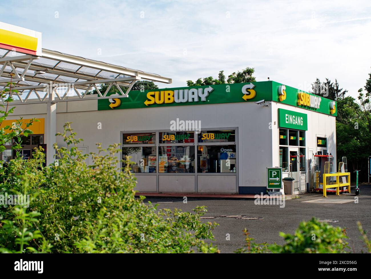 Lettering on a branch of the fast food chain Subway Stock Photo - Alamy