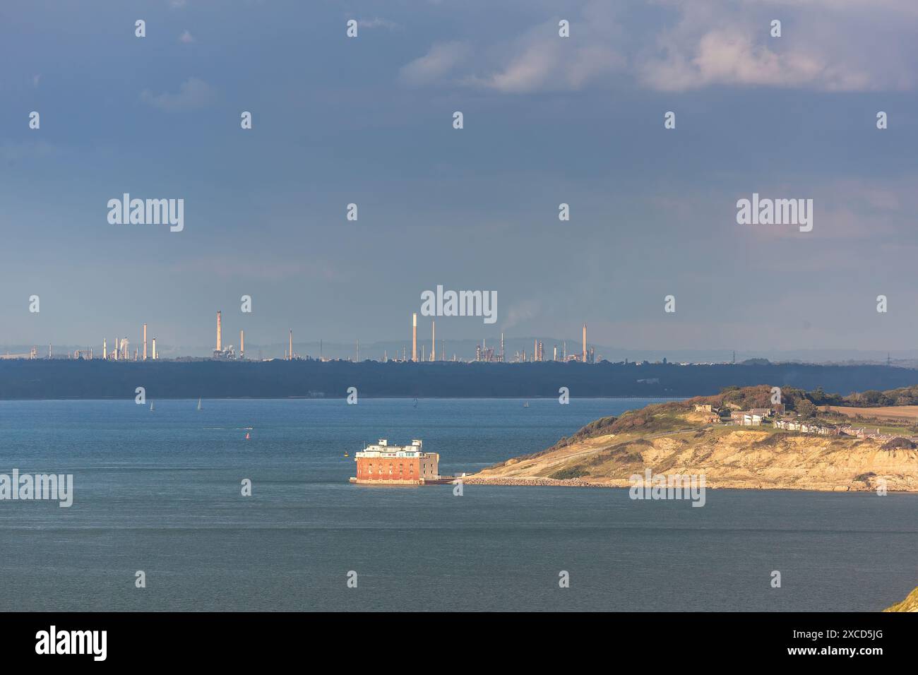 Fort Albert, now apartment buildings, Isle of Wight, England, UK, with ...