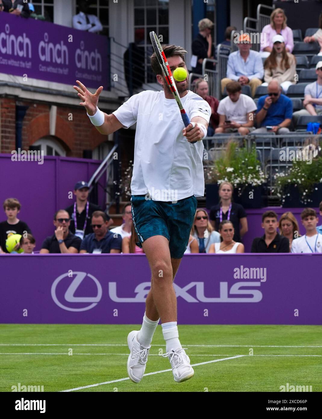 Cameron Norrie in action against Andy Murray (not pictured) during an ...