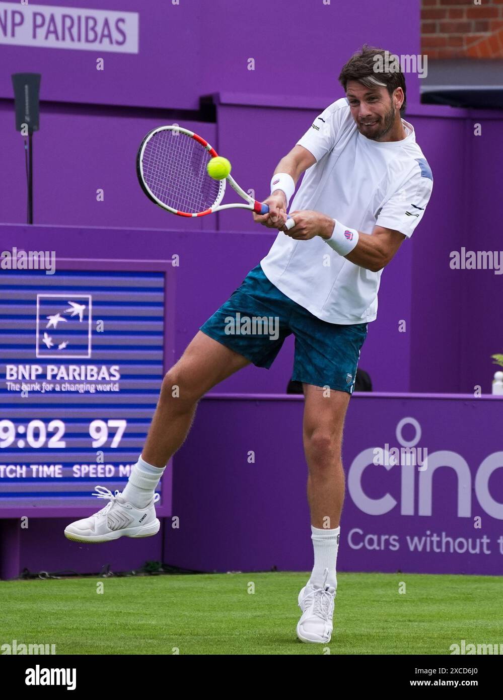 Cameron Norrie in action against Andy Murray (not pictured) during an ...